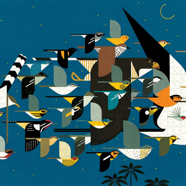 Charley Harper Mystery of the Missing Migrants Puzzle | Quilted Strait