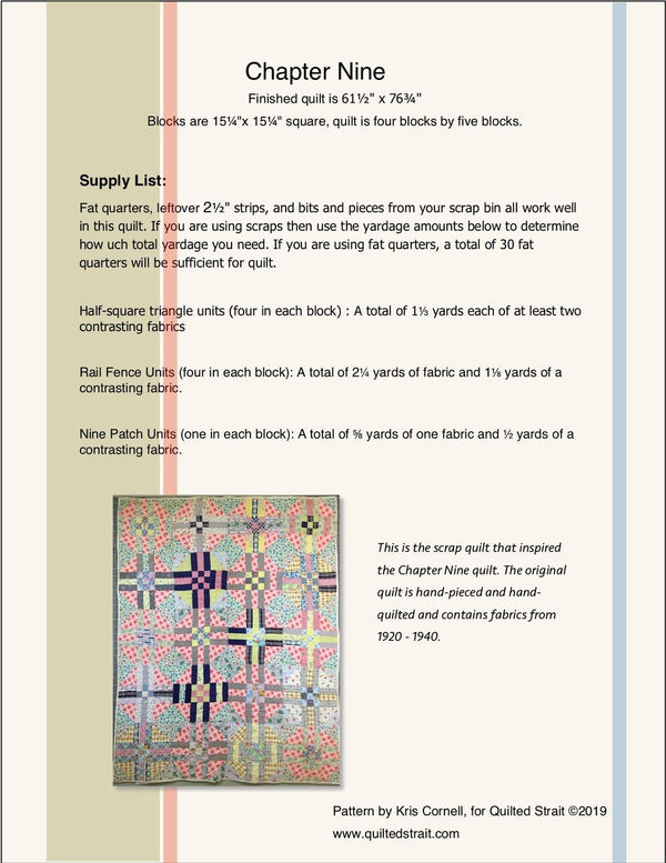 Chapter Nine, PDF Pattern | Quilted Strait