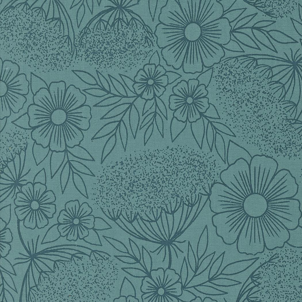 Field Of Flowers 3314 15 Turquoise | Quilted Strait